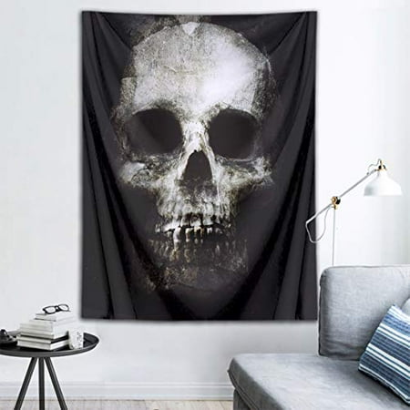 LB Dead Skull Tapestry, Gothic Scary Spooky Death Metal Wall Hanging ...