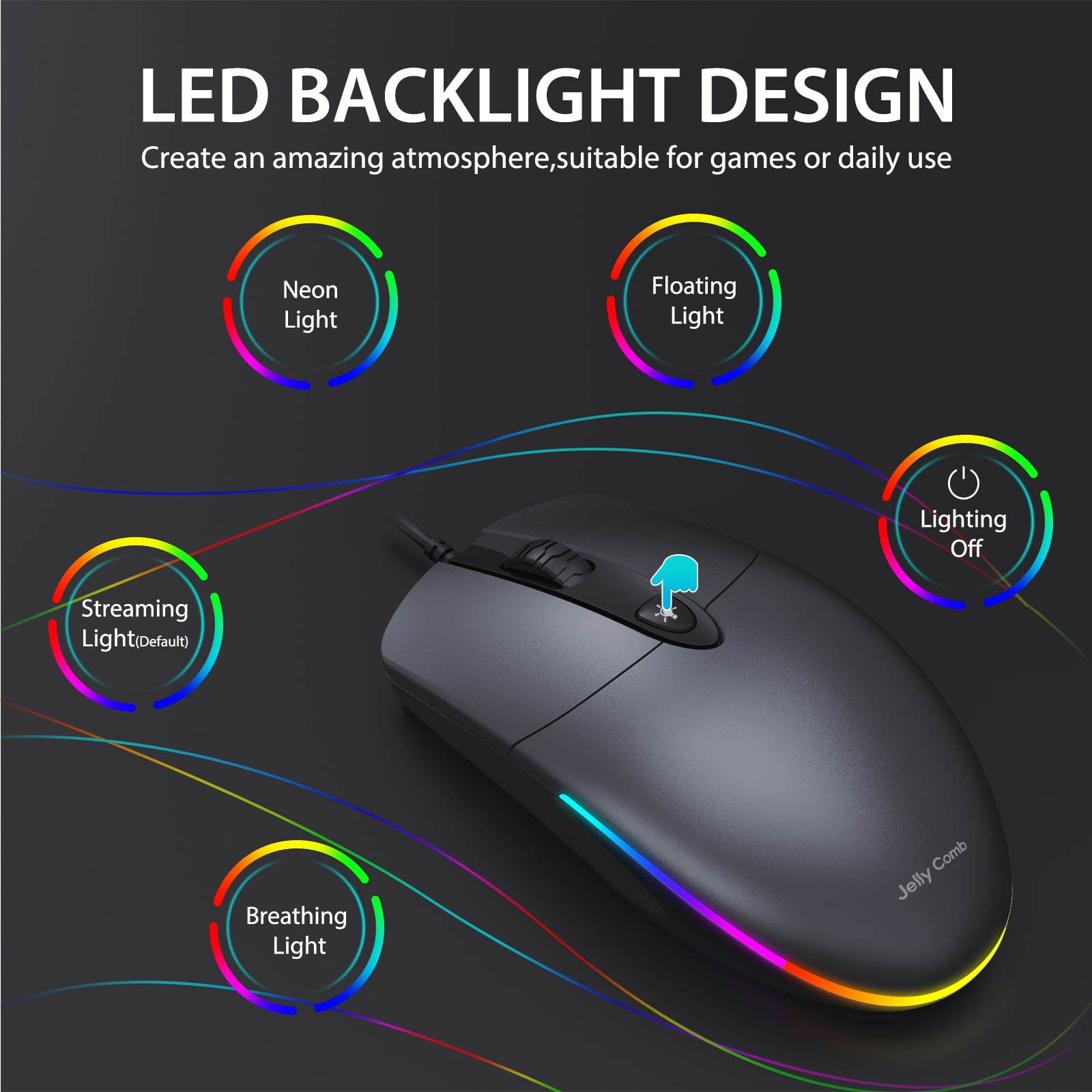 Buy Jelly Comb Wired Mouse, Optical Gaming Mice with Silent Clicking ...