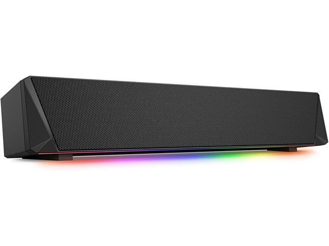 Gaming Computer Speaker, Colorful RGB Light, Dual Powerful 7W Drivers ...