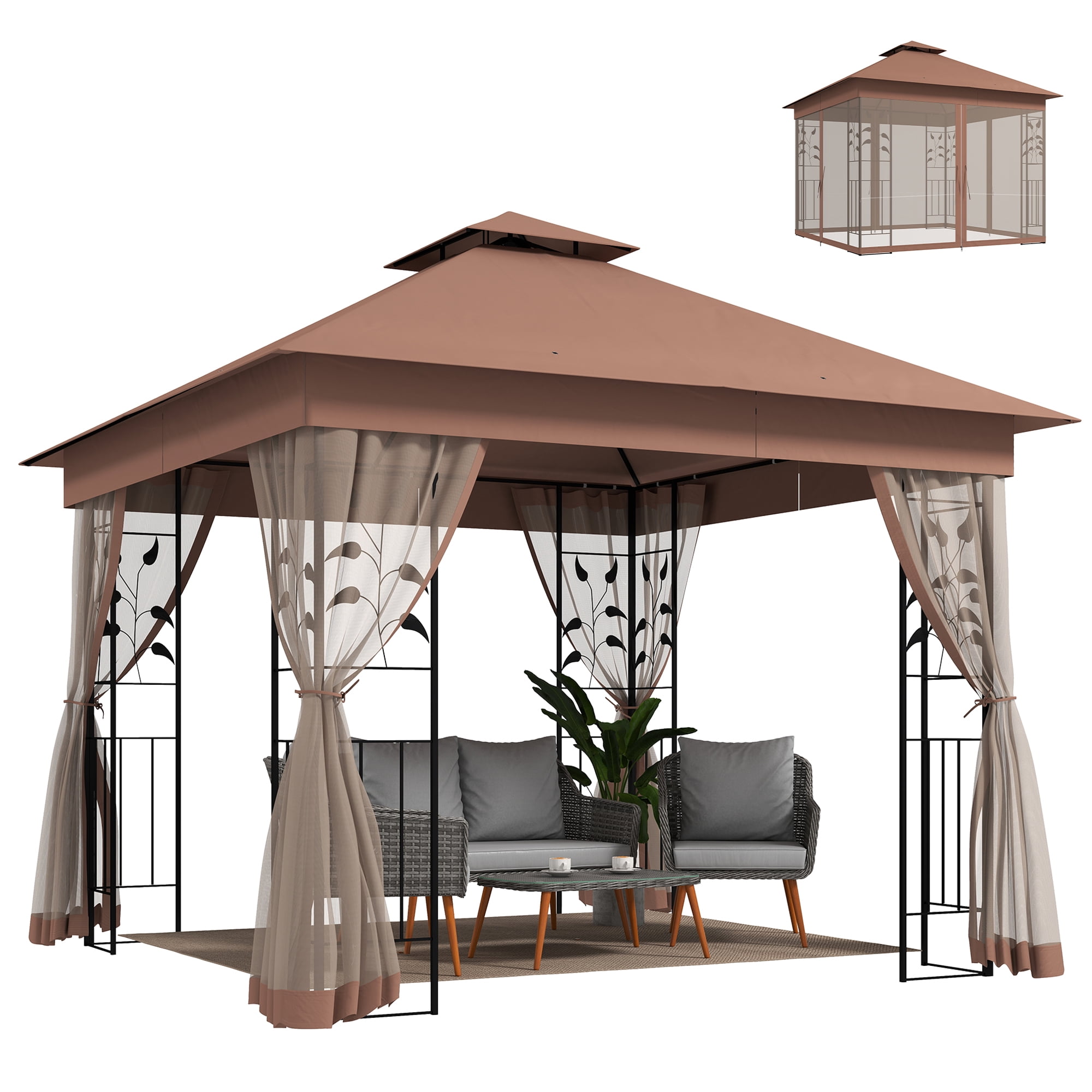 Click here for Outsunny 10 X 10 Patio Gazebo  Outdoor Gazebo Cano... prices