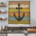 Nautical Anchor Semi Sheer Curtains Drapes for Living Room, Bedroom ...