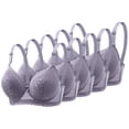 5 Packs Womens Plus Size Bras Push Up Underwire Bras for Women Lace ...