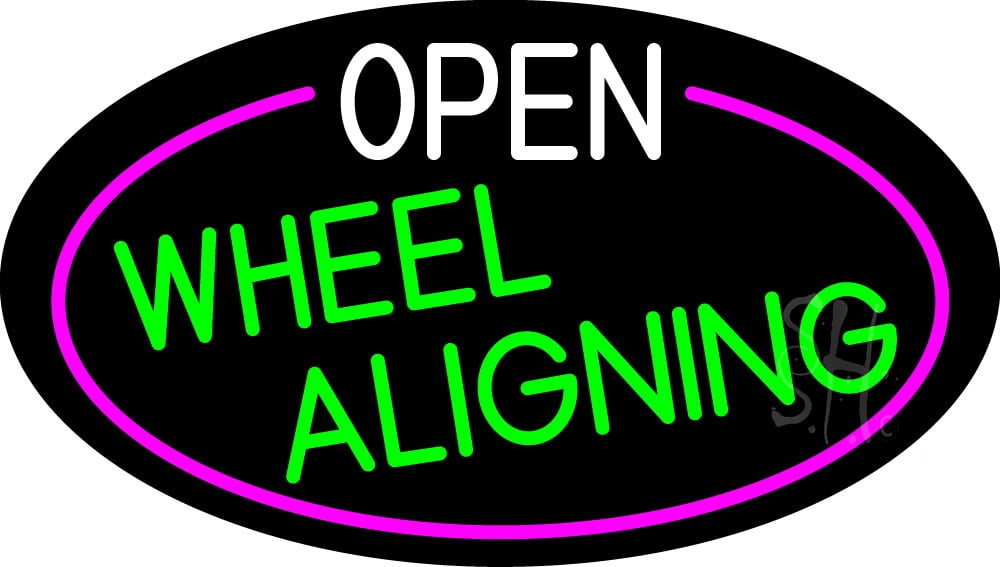 Open Wheel Aligning Oval With Pink Border LED Neon Sign 13 x 24 ...