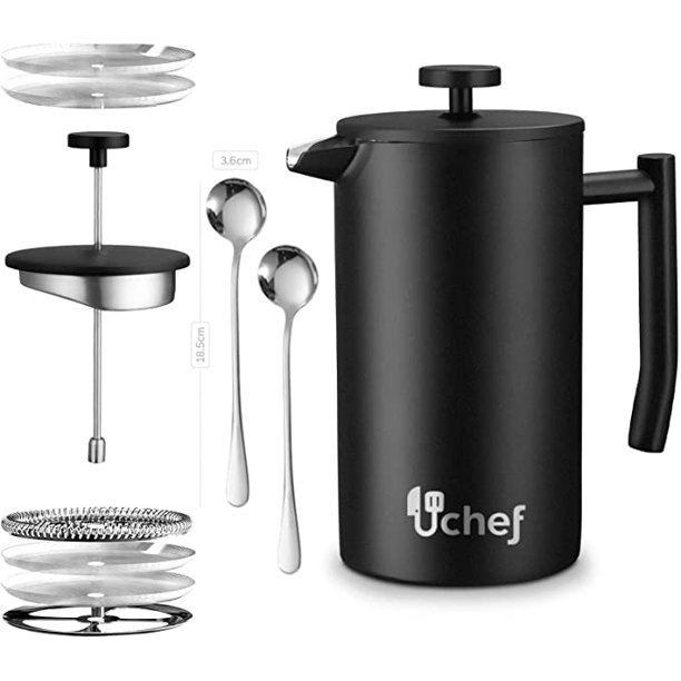 U Chef Prensa francesa de acero inoxidable U Chef Prensa francesa de acero inoxidable | Bodega ...