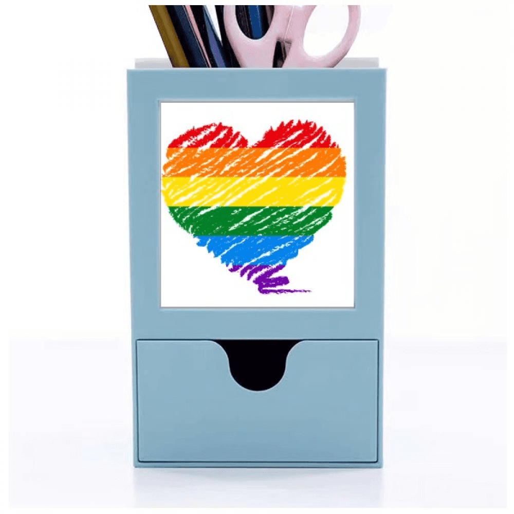 Rainbow Heart LGBT Desk Supplies Organizer Pen Holder Card - Walmart.com