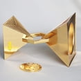 Pyramid-Shaped Gold Incense Burner, Geometric Metal Mabkhara Bakhoor ...