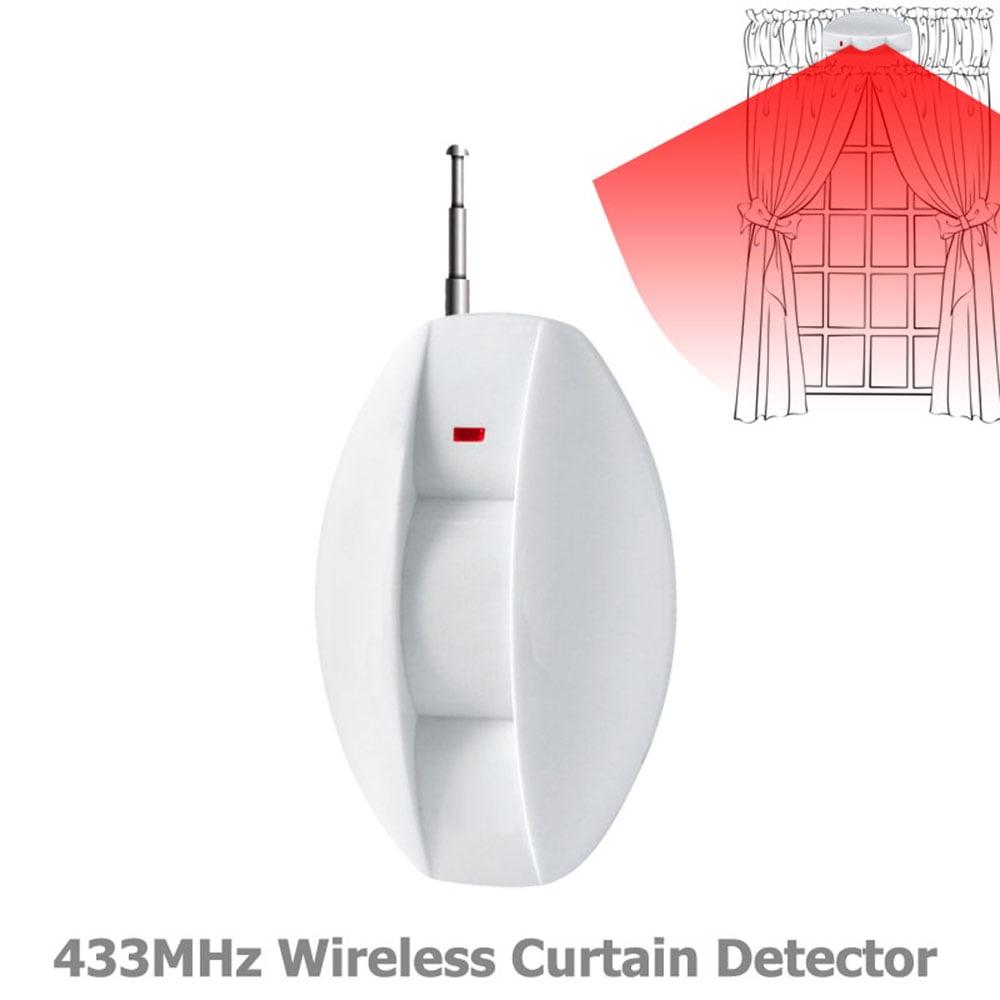433MHz Wireless Passive Infrared Curtain Detector PIR Curtain Sensor ...