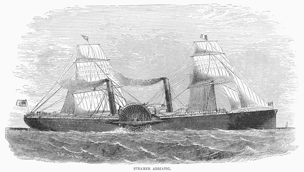 Paddle Wheel Steamship Nthe Adriatic An American Steamer Of The Collins ...