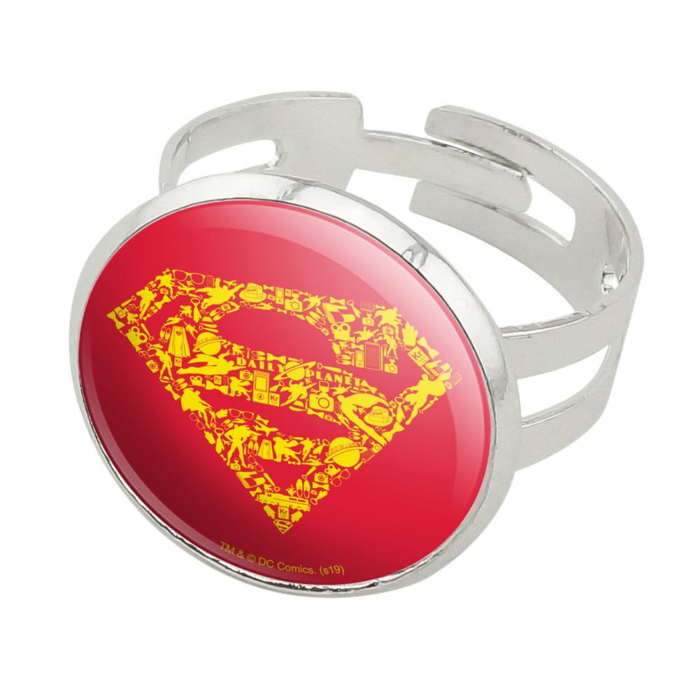 Superman Superman Icons Logo Silver Plated Adjustable Novelty Ring ...