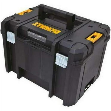 DeWalt TSTAK Stackable Tool Box, 17" Plastic Flat Top Storage Case, 13 ...
