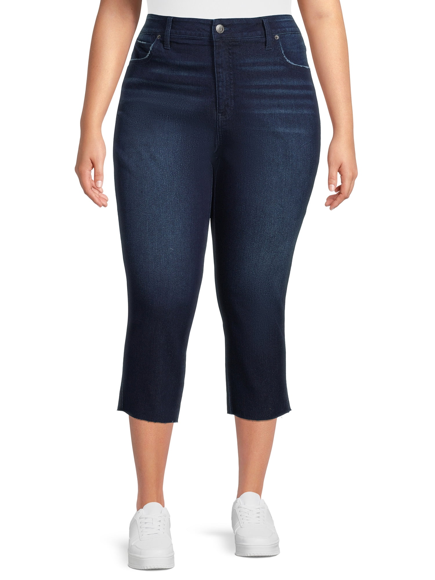 Terra & Sky Women's Plus Size High Rise Skinny Capri Jeans - Walmart.com