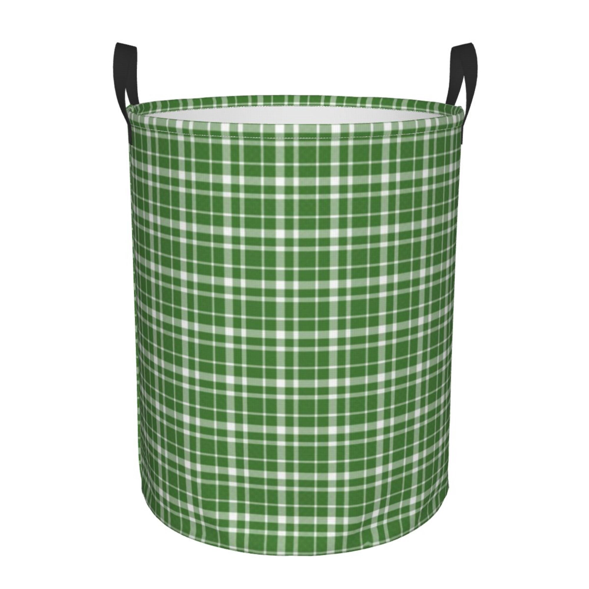 LNWH Laundry Basket, Green Plaid Pattern Foldable Laundry Hamper With ...