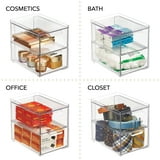 mDesign Stacking Plastic Storage Kitchen Bin - 2 Pull-Out Drawers, 8 ...