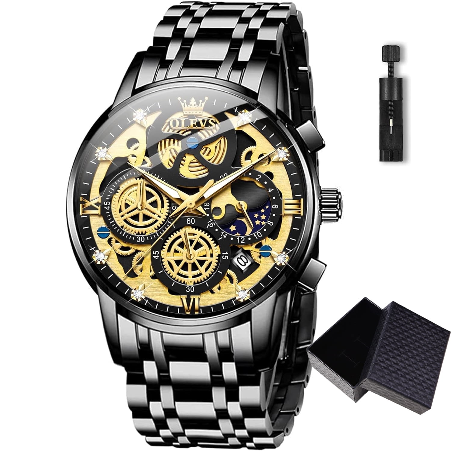 Click here for Olevs Mens Watch Stainless Steel Watches Luxury Di... prices