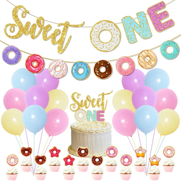 Donut 1st Birthday Party Decorations, Sweet One Donut Birthday Party ...