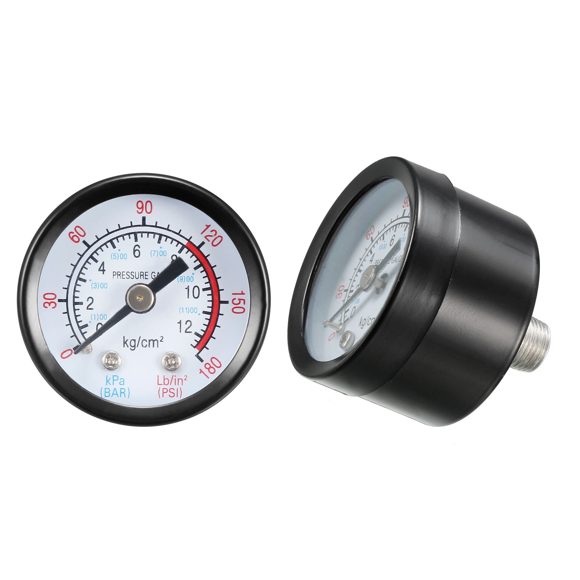 Pressure Gauge , 0-180 Psi/0-12 Bar Dual Scale , 1.4" Dial Display , 1/ ...