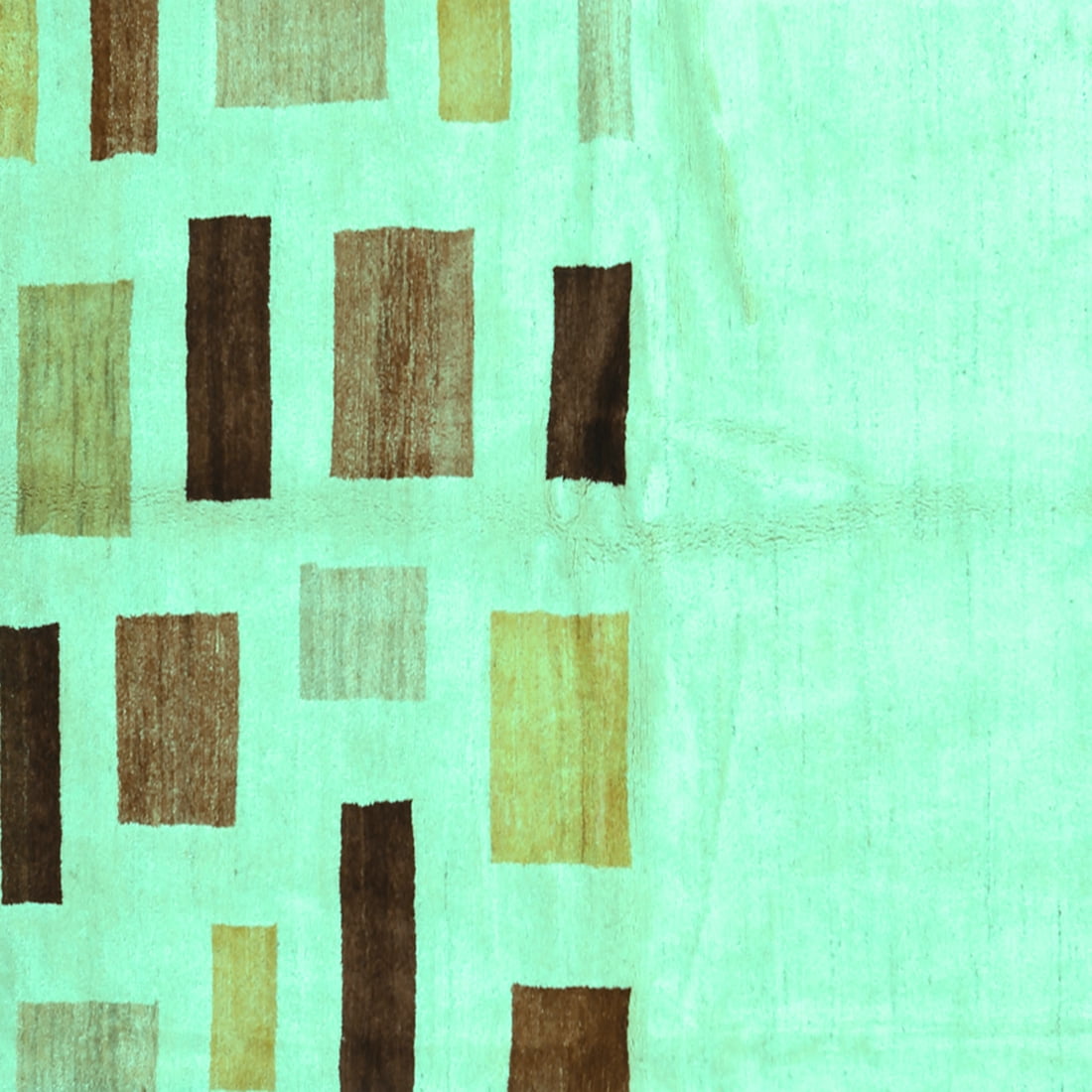 Ahgly Company Indoor Square Solid Turquoise Blue Modern Area Rugs, 4 ...