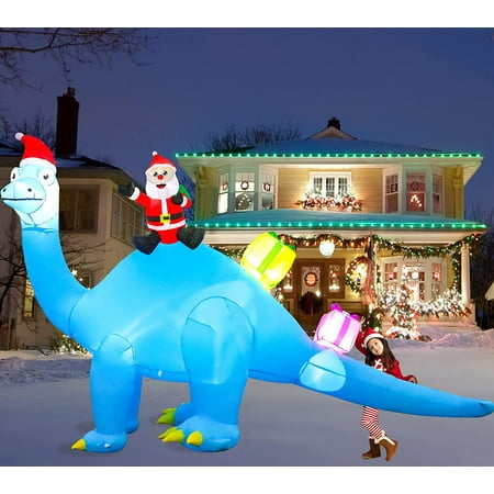 10 Ft Long Christmas Inflatable Decorations, Huge Inflatable Dinosaur ...