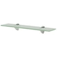 vidaXL Wall Shelf Floating Display Shelf with Clip Brackets Tempered ...