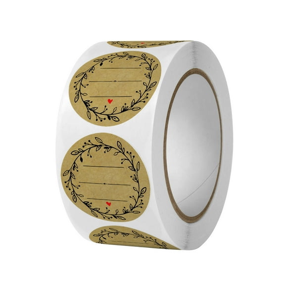 Gluten Free Kraft Stickers / 500 Brown Kraft Circle Labels Per Roll / 1 ...