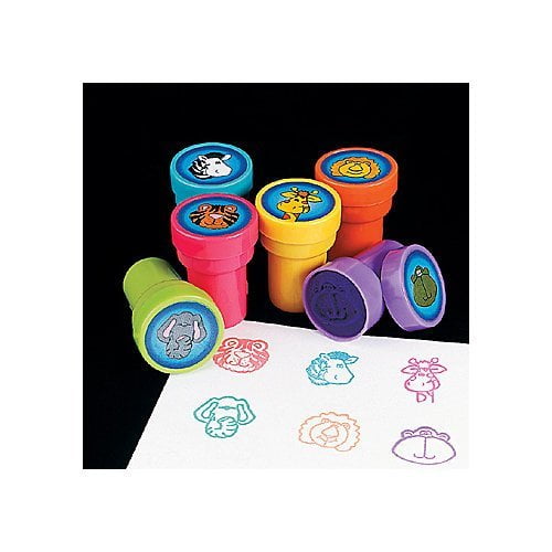 6 Jungle Zoo Safari Animal Stampers Approx. 1.5" / Plastic 6 Assorted ...