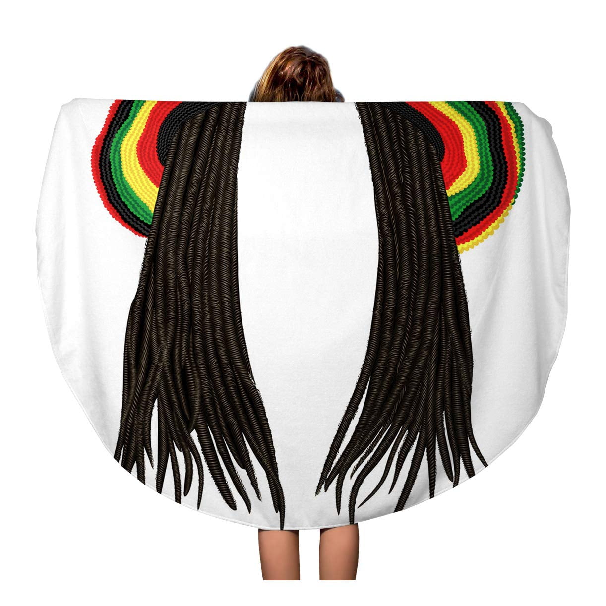 KDAGR 60 inch Round Beach Towel Blanket Colorful Jamaican Rasta Hat ...
