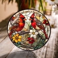 Cardinal Stained Glass Suncatcher, Red Cardinal Couple Window Hanging ...