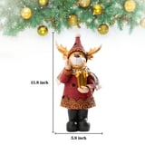 11.8 Inch Christmas Moose Holding Gift Decor, Moose Figurines Hand ...