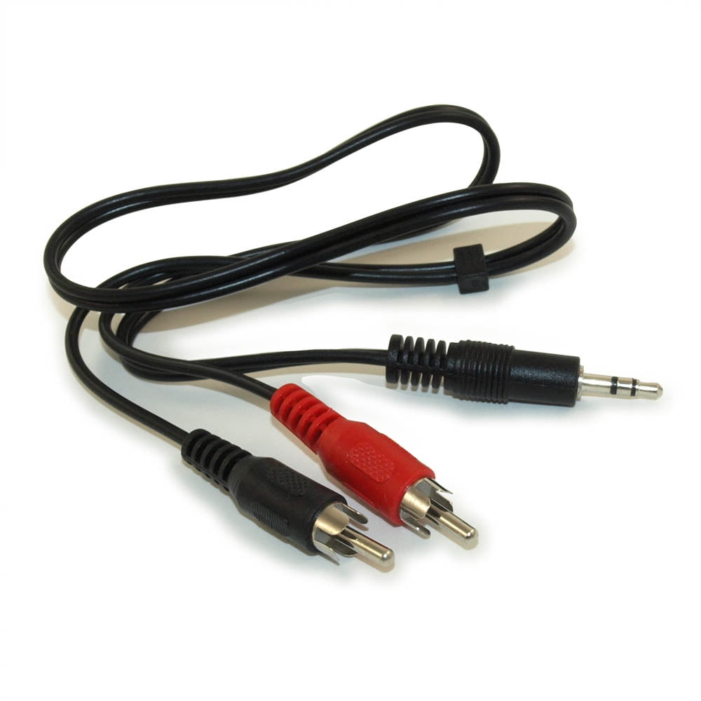 2ft 3.5mm Mini-Stereo TRS Male to Two RCA Male Audio Cable - Walmart.com