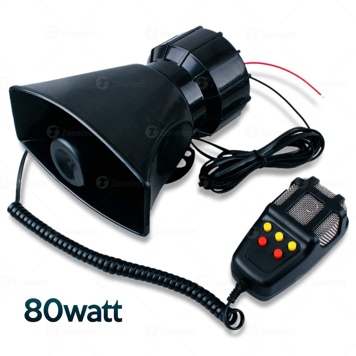 Zone Tech 80W Emergency Sounds Electric Horn-Hooter/Fire Alarm ...