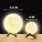 DAYBETTER Moonlight Night Light for Kids Adults, 4Inch/3D Printing Moon ...