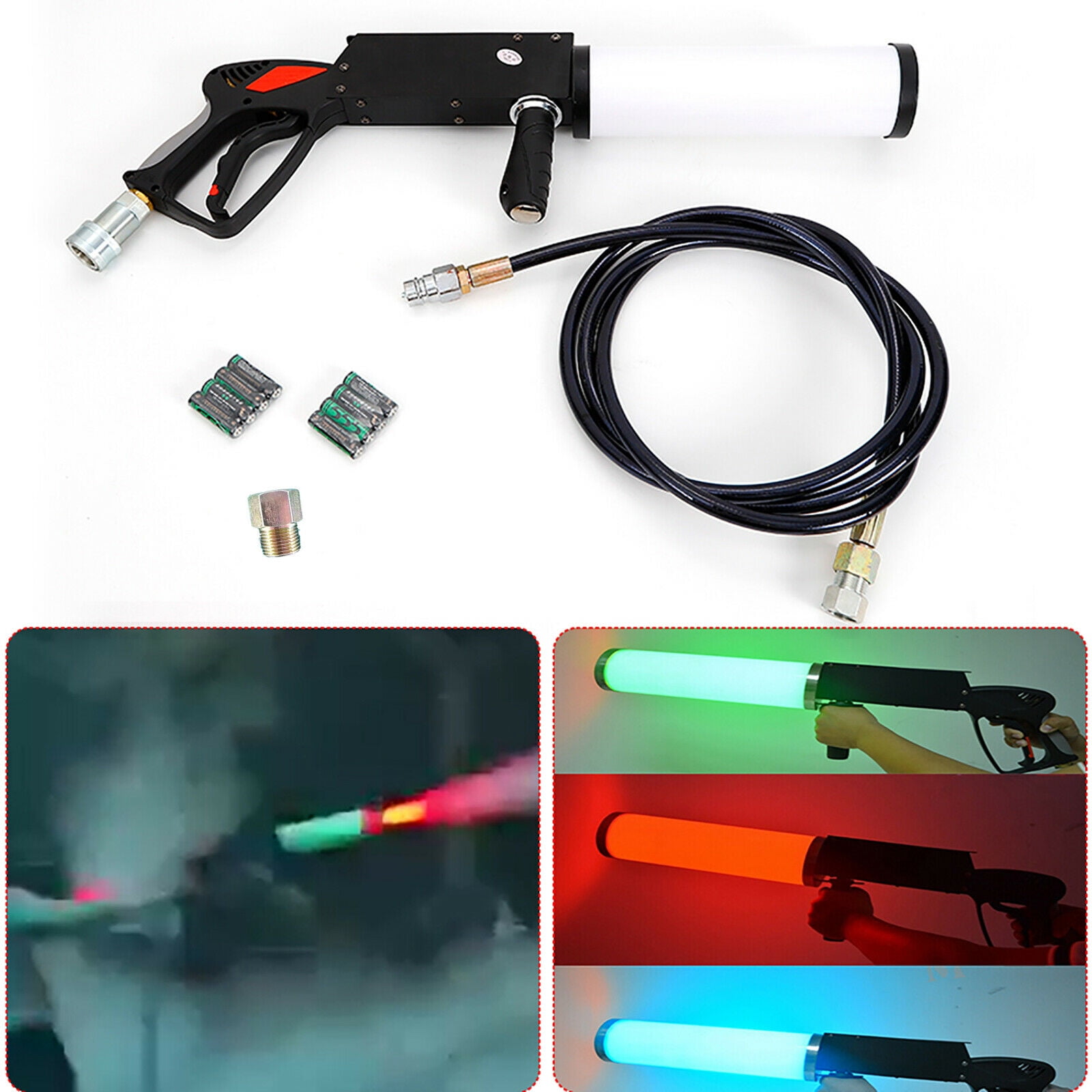 Handheld LED CO2 Gas Jet Dry Ice Maker Cannon Fogger Smoke Spray Gun DJ ...