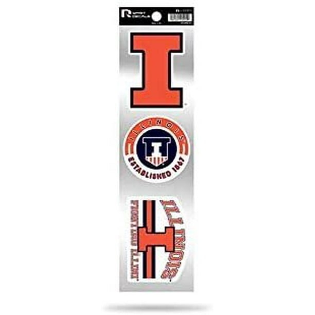 Illinois Fighting Illini 3 Piece Retro Spirit Decals Premium Throwback ...