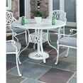 Homestyles Capri Patio Top Cast Aluminum Outdoor Dining Table in White ...