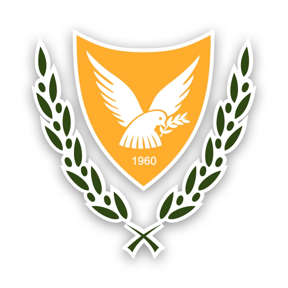 Cypriot Coat of Arms Sticker Decal - Self Adhesive Vinyl - Weatherproof ...