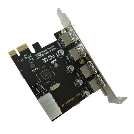 Redempat 4 Ports PCIe Adapter Board PCI-E to USB Expansion Card USB 3.0 ...