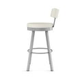 Amisco Morgan 30 In. Swivel Bar Stool - Off White Faux Leather / Shiny ...