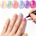 SDOHIG 6-Color Water Nail Polish Pen Set, High-Shine Iridescent Air Dry ...