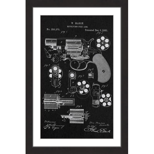 "Revolver 1881 Black Paper" Framed Painting Print - Walmart.com
