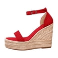 IWRICH Women’s Open Toe Espadrille Wedge Sandals Buckle Ankle Strap ...