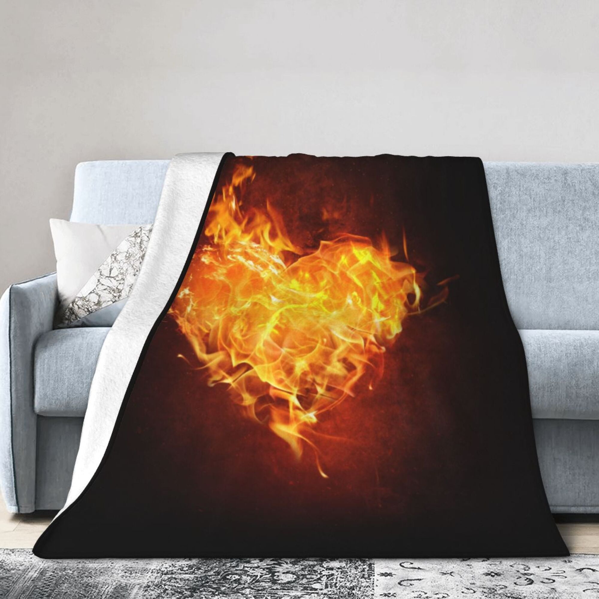 DouZhe Ultra-Soft Micro Fleece Lightweight Flannel Bed Blanket, Heart ...