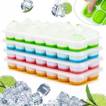 4 Pack Ice Cube Trays with Lids, 56 Cubes Stackable Ice Cube Trays with ...
