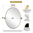 MOON MIRROR Gold Oval Pivot Mirror, Oval Vanity Mirror for Wall ...