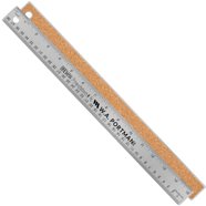 JAM Paper Stainless Steel Ruler, 12 in, Cork Backing, Red Metallic, 12 ...
