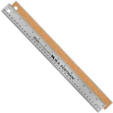 JAM Paper Stainless Steel Ruler, 12 in, Cork Backing, Red Metallic, 12 ...