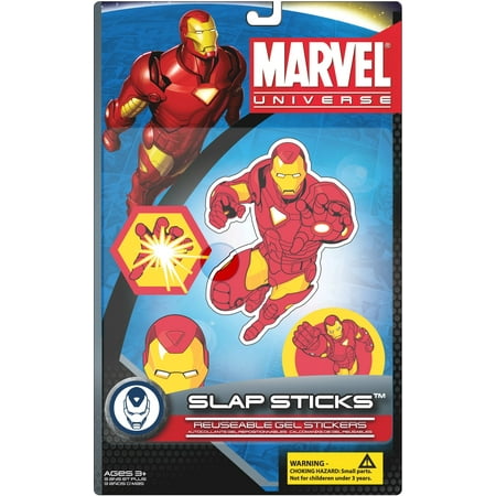 Marvel Slap Sticks Iron Man Reusbale Gel Stickers, 5-Inch Character and ...