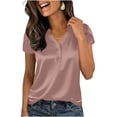 Ashirexll Tops for Women Trendy Fashion Solid Color Leisure Summer T ...