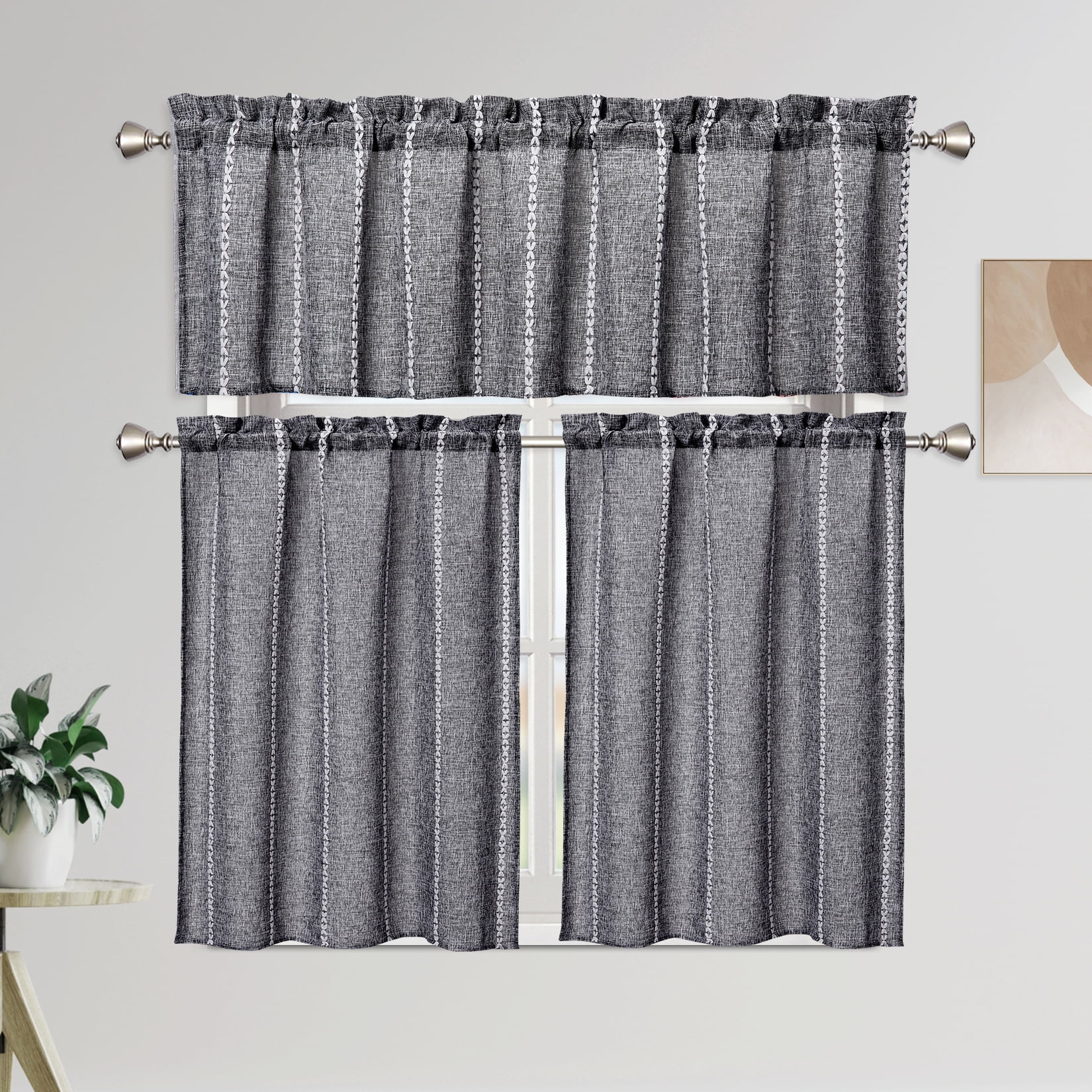 EastVita Kitchen Curtains Small Bathroom Window Treatment Panels ...