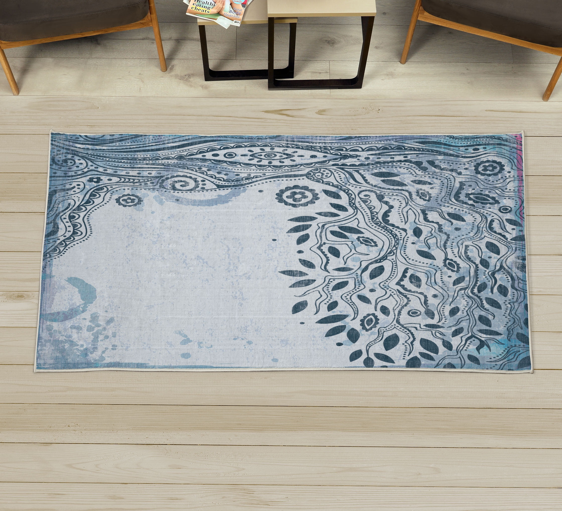 Tree of Life Decorative Rug, Bohemian Zentangle Ornaments Branches and ...