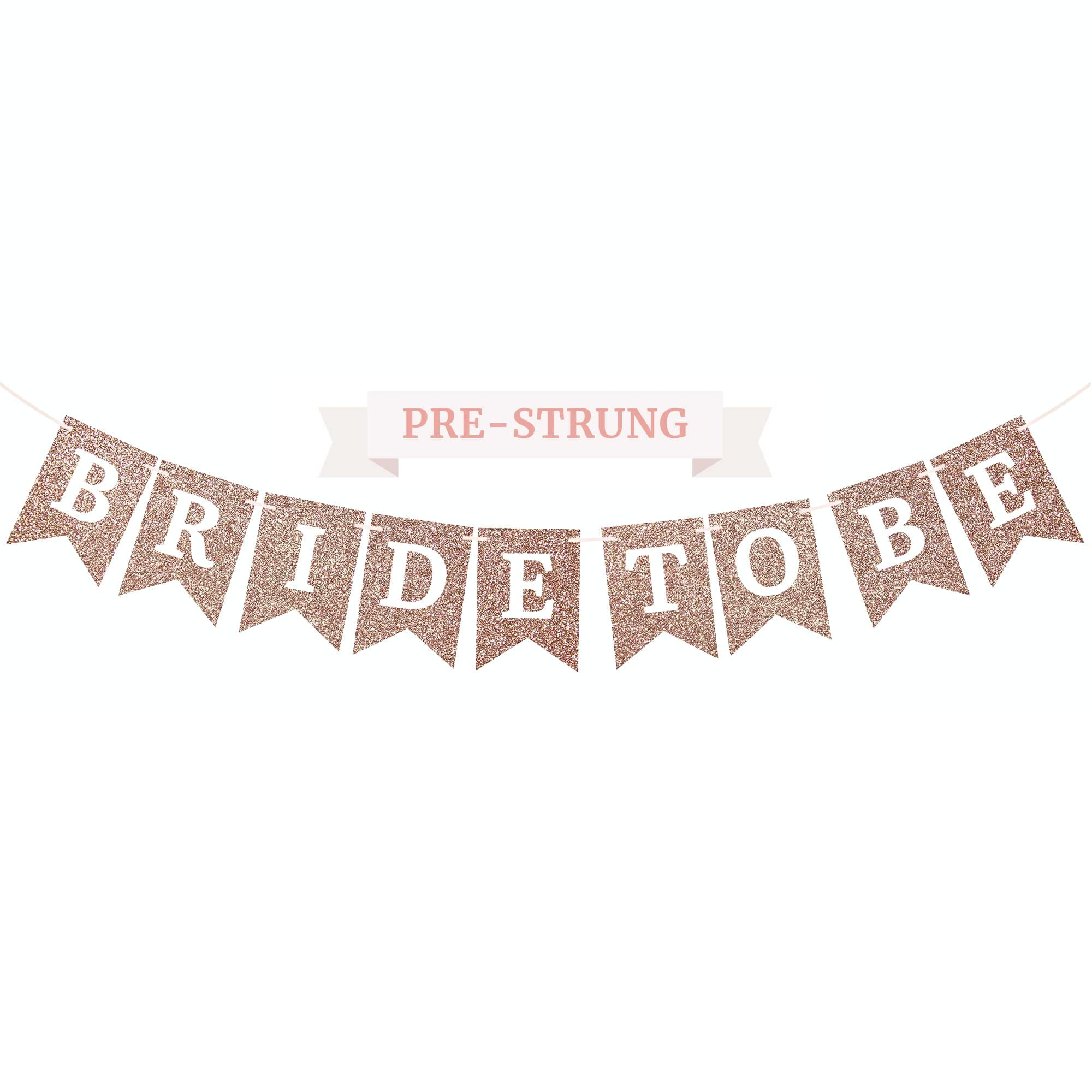 Pre-Strung Bride To Be Banner - NO DIY - Rose Gold Glitter Bachelorette ...